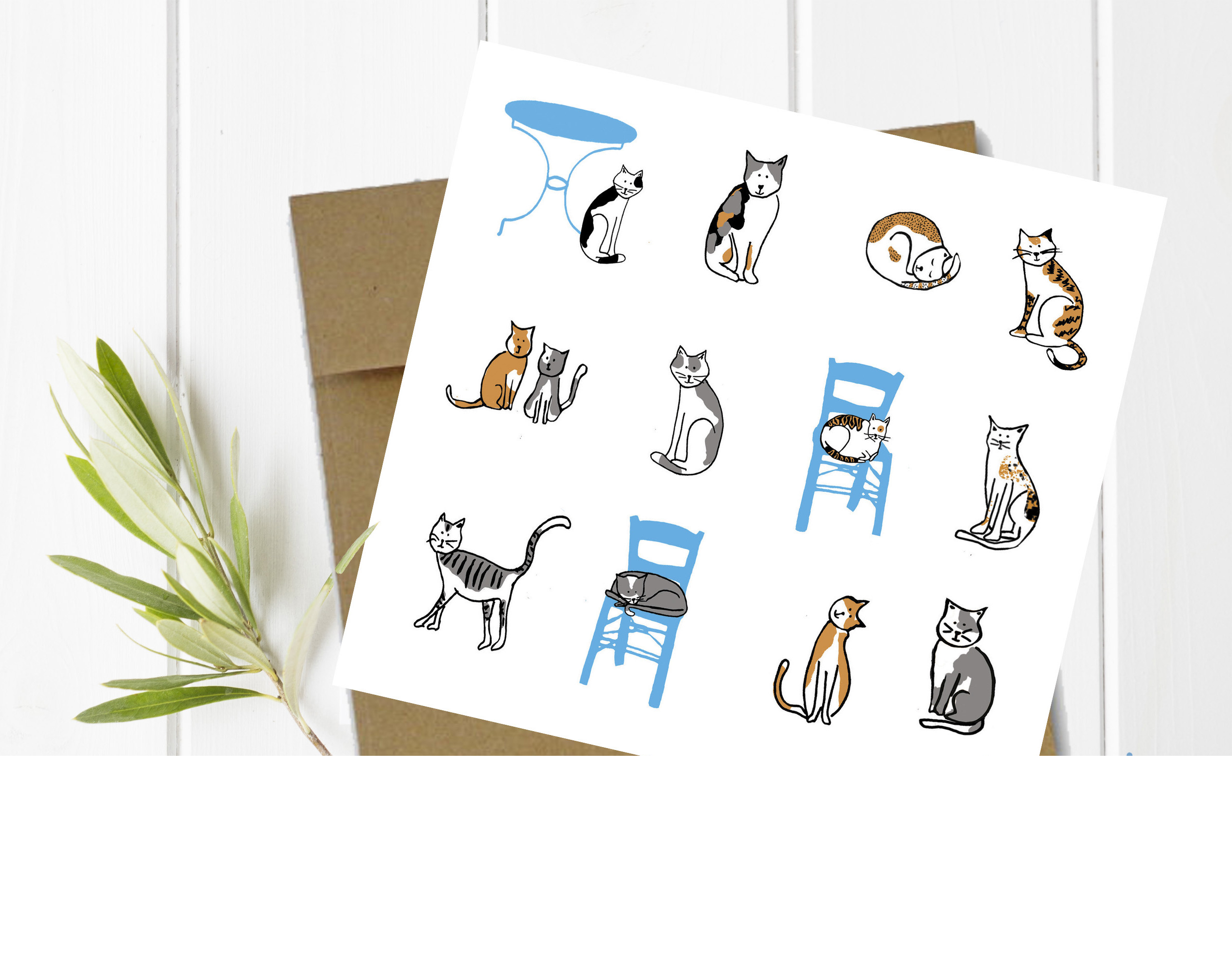 Greek Cats Greeting Card – The Greek Providore