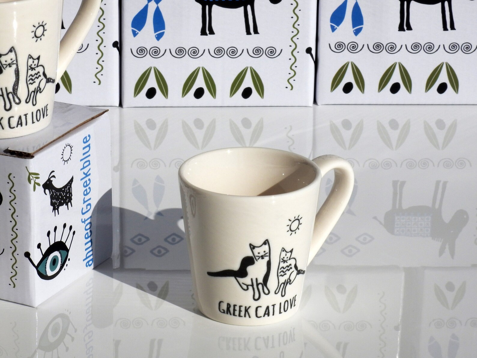 Greek Cats Handmade Ceramic Espresso Cup – The Greek Providore